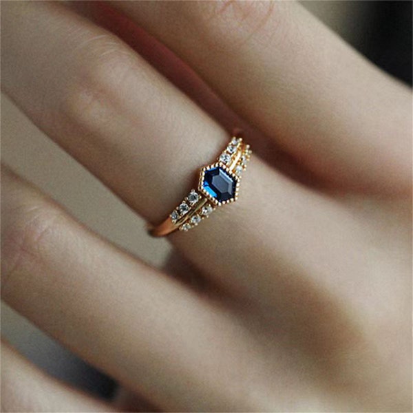 Blue Zircon Ring - Etsy