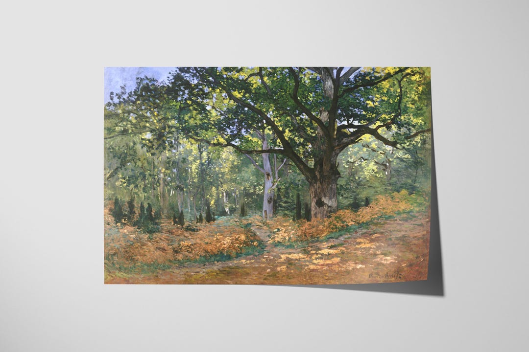 Claude Monet Print - the Bodmer Oak, Fontainebleau Forest (1865 ...