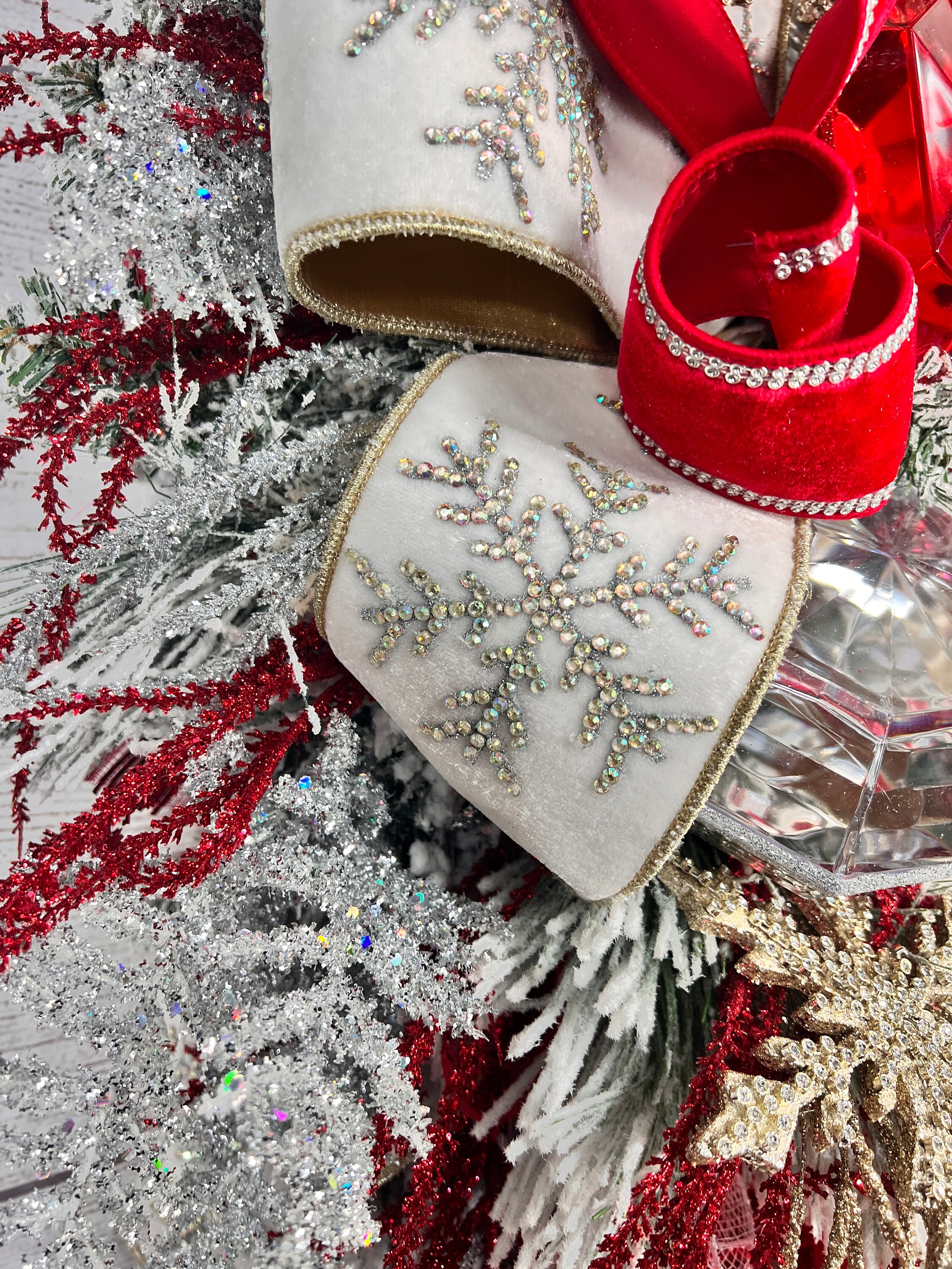 Elegant Winter Front Door Teardrop Swag, Swag With Jewels, Jewel Door ...