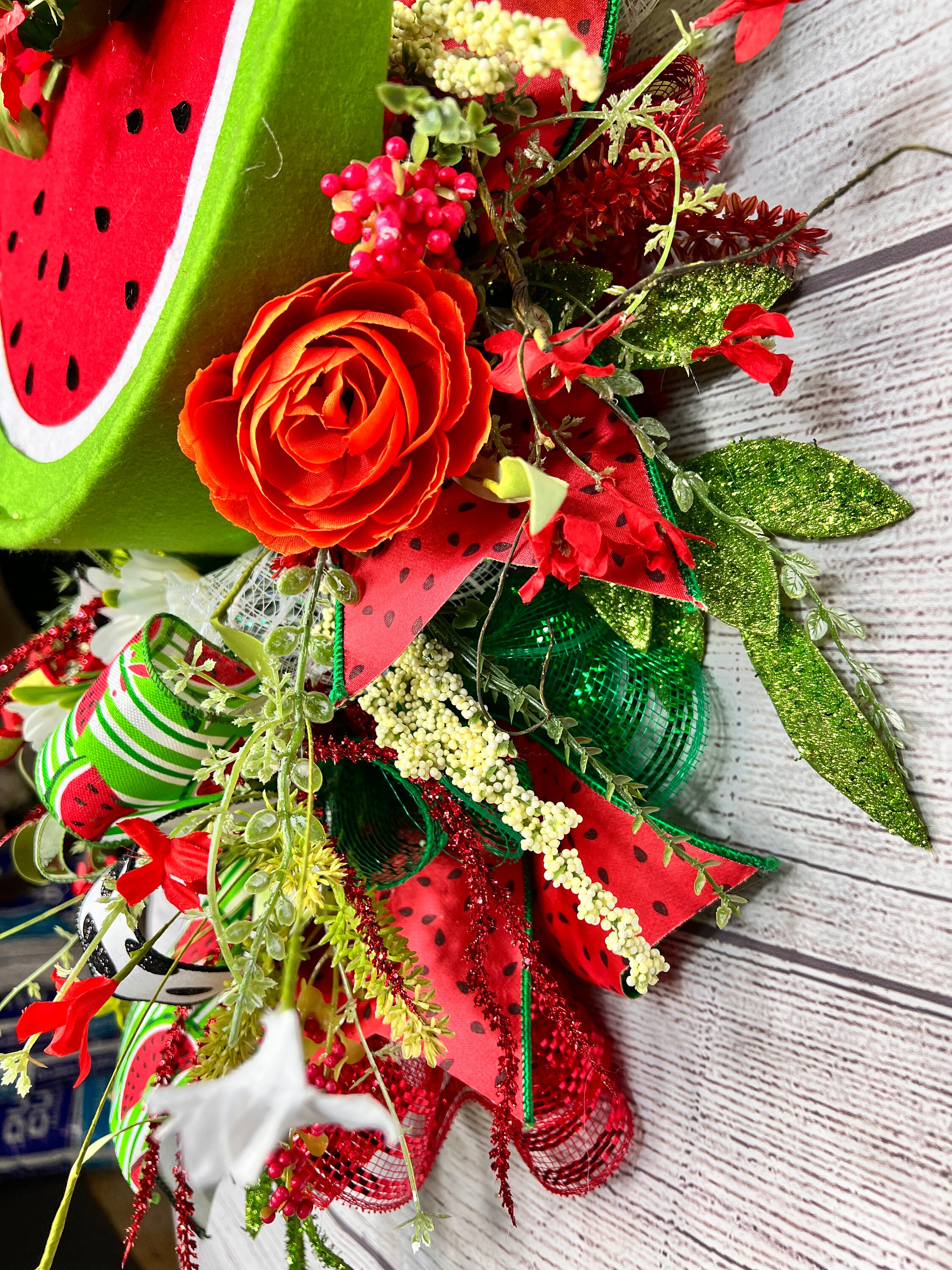 Summer Watermelon Wreath Summer Front Door Wreath Watermelon Picnic
