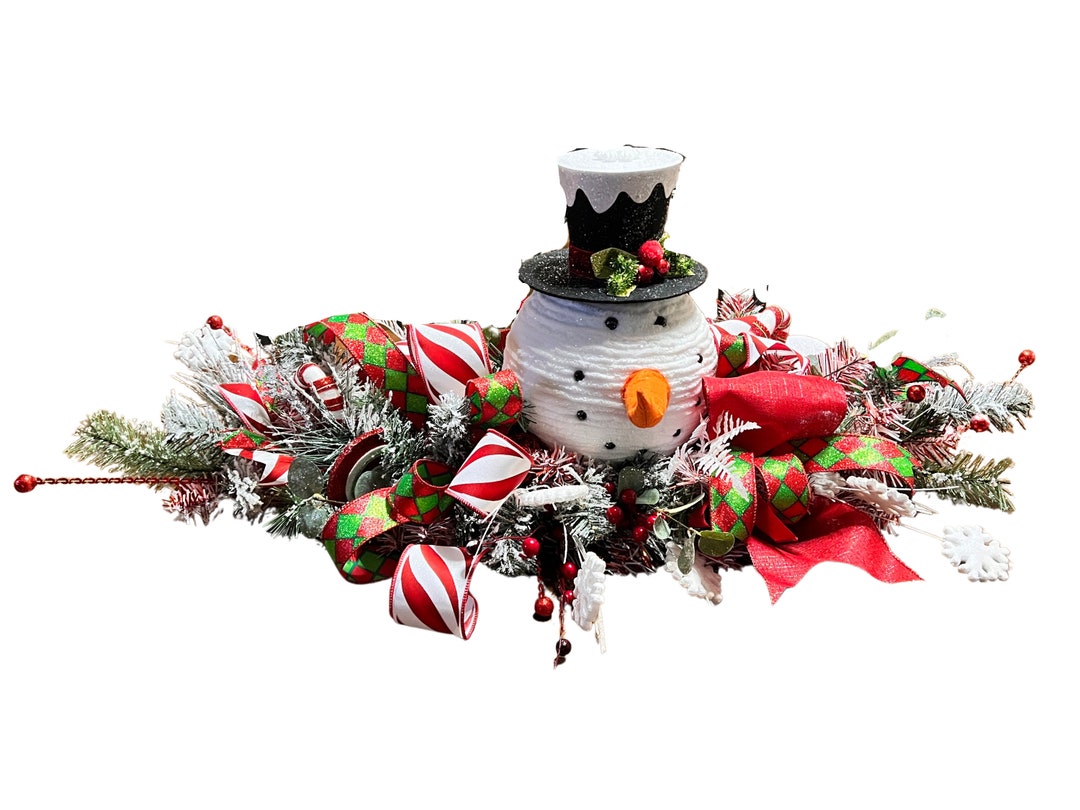 Large Snowman Centerpiece, Whimsical Holiday Table, Unique Snowman ...