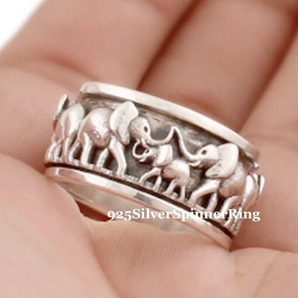 Elephant Spinner Ring - Etsy