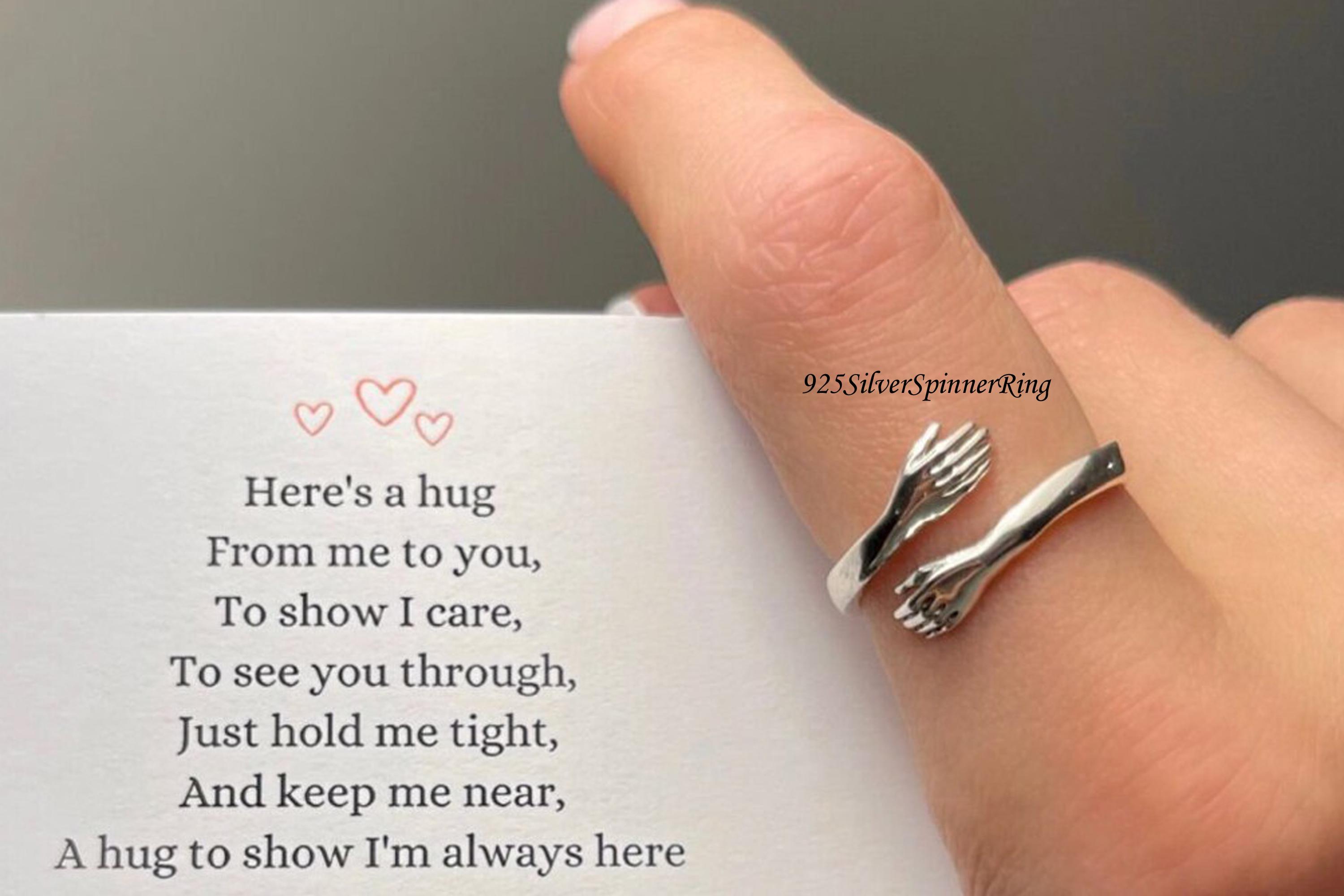 925 Sterling Silver Hug Ring, Embrace Love With Style, Charming Hug ...