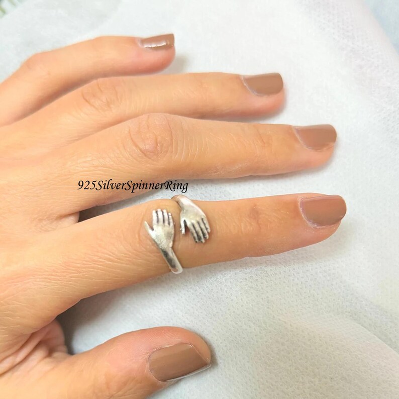 925 Sterling Silver Hug Ring, Embrace Love With Style, Charming Hug-inspired Band Ring, Perfect ...