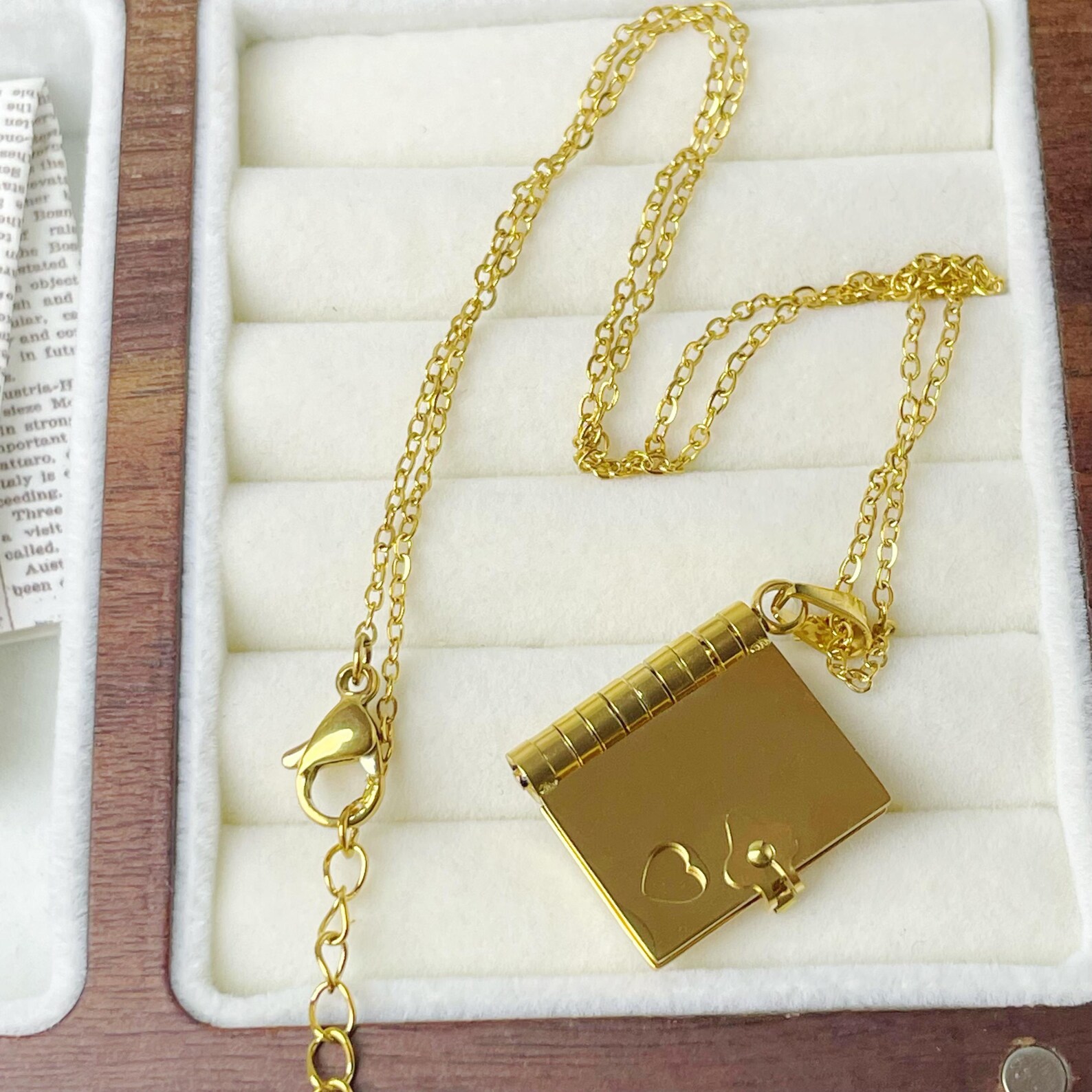 Engraved Book Necklace for Daughter: Inspirational Message From Mom - Etsy