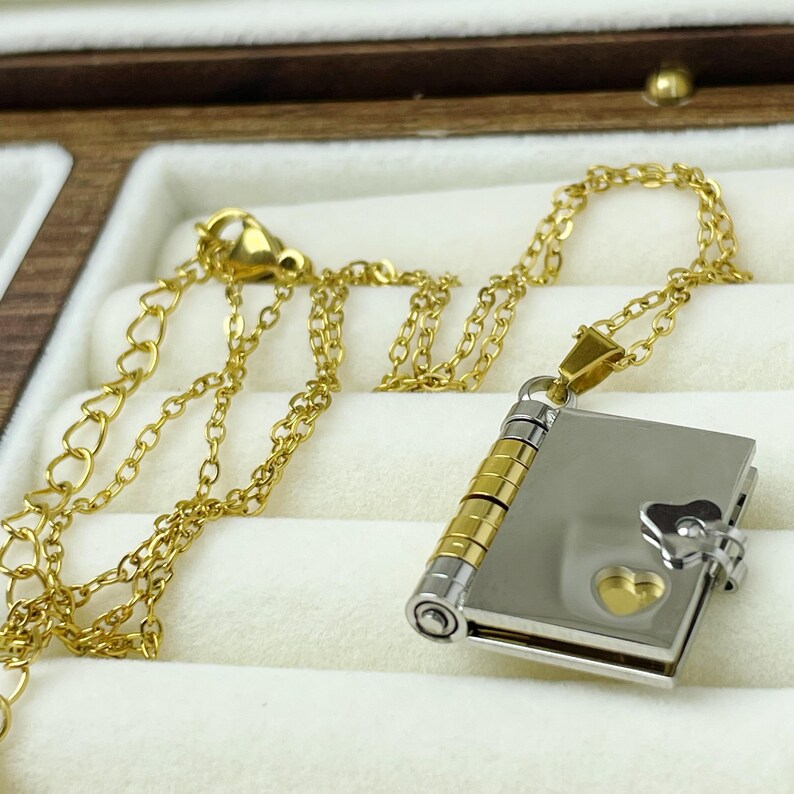 Engraved Book Necklace for Daughter: Inspirational Message From Mom - Etsy