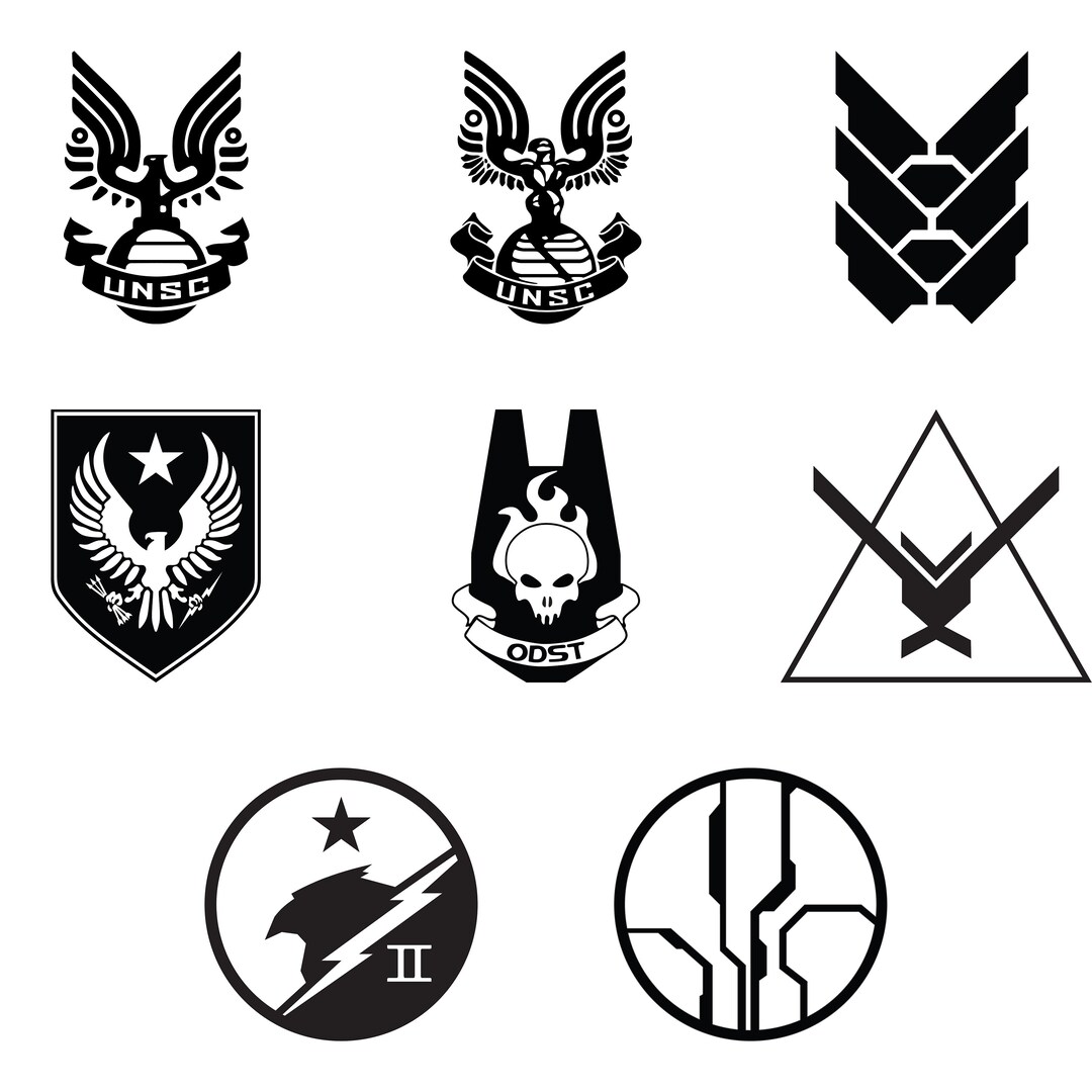 Halo Inspired Decals, Height 10cm / 3.937 IN, Black or White - Etsy