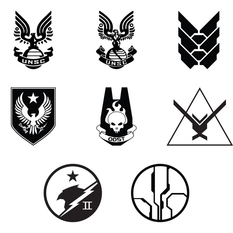 Halo Inspired Decals, Height 10cm / 3.937 IN, Black or White - Etsy