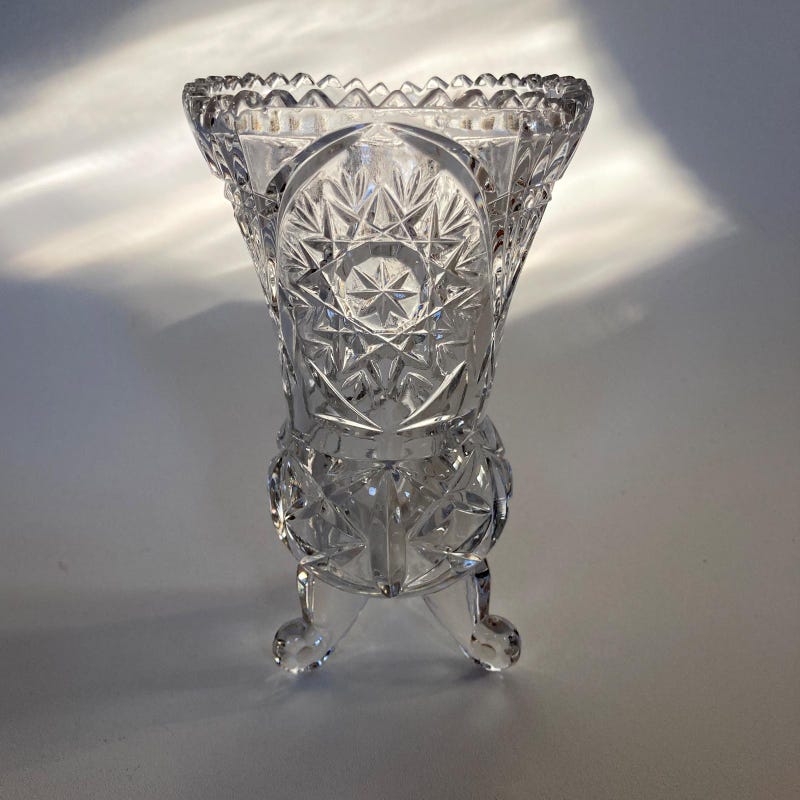Footed Glass Vase - Etsy