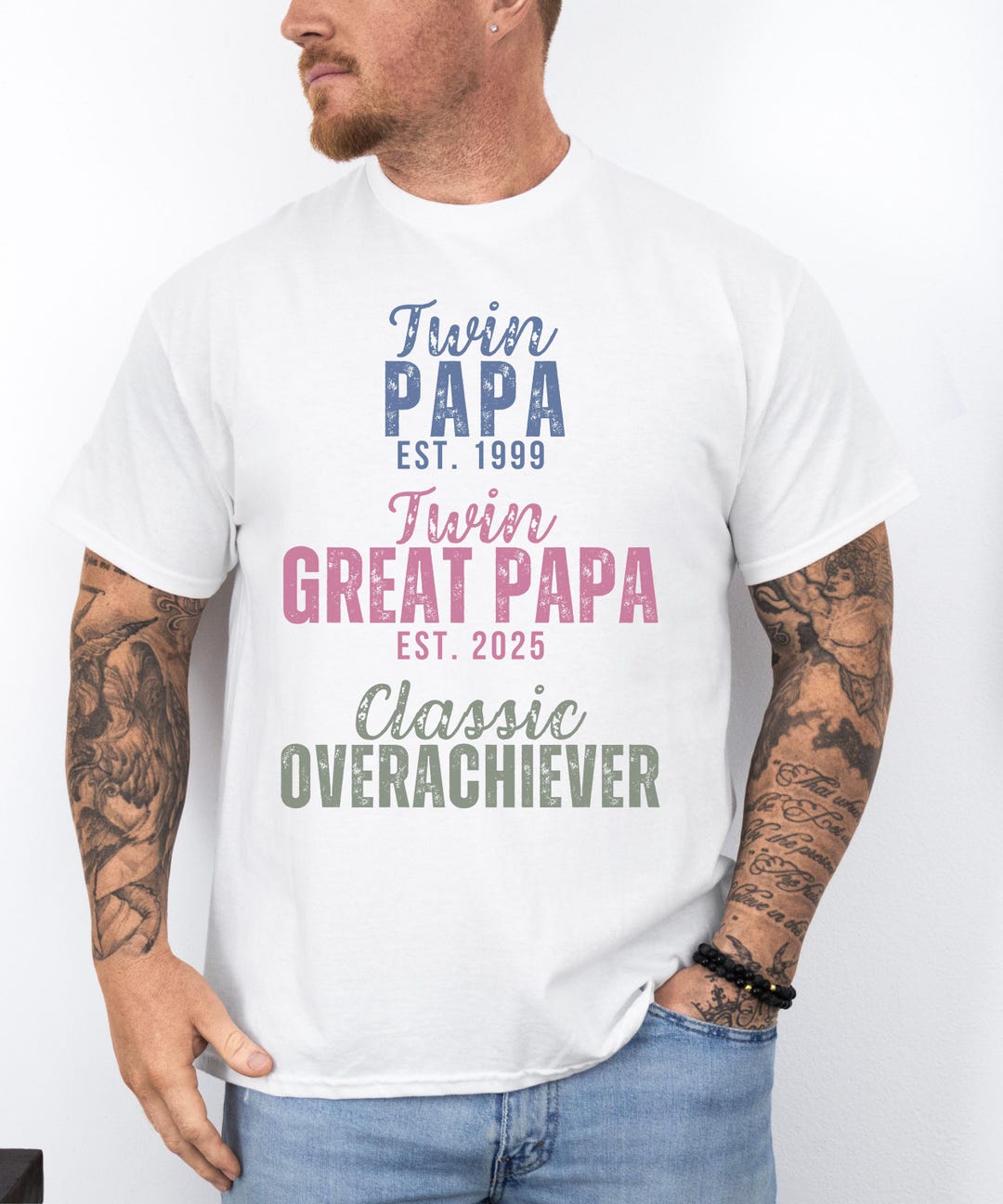 Classic Overachiever Custom Twin Dad Shirt Twin Grandad Twin Papa ...
