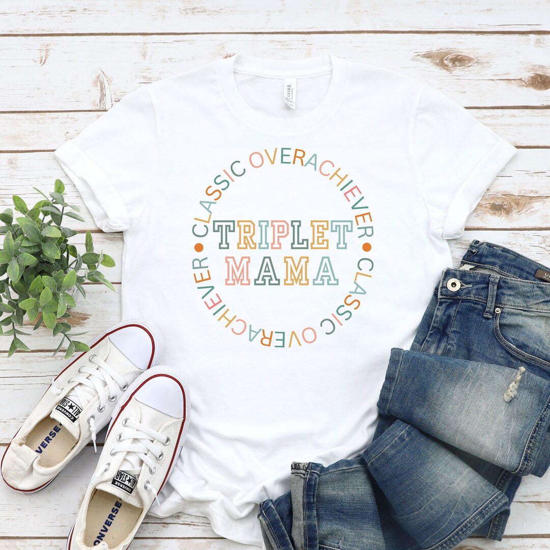 Triplet Mom Shirt Triplets Mom of Three Gift for Triplets Triplet ...