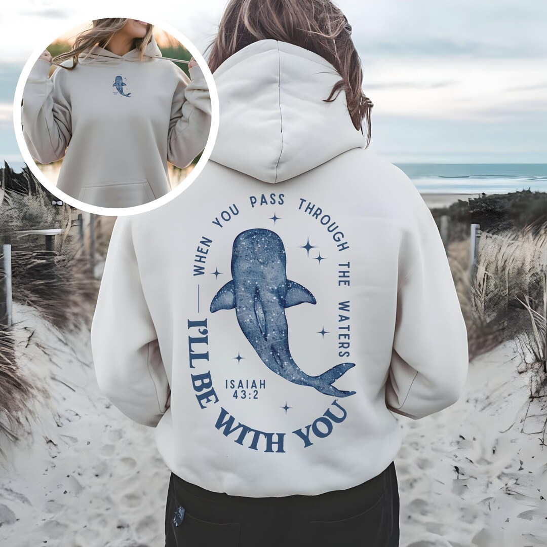 Whale Shark Christian Hoodie Inspirational Whale Hoodie Jesus Hoodie ...