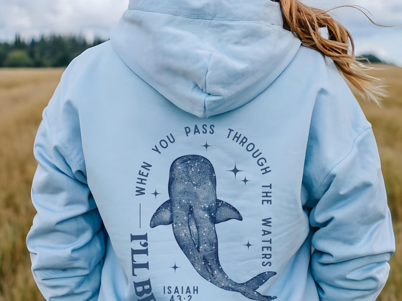 Whale Shark Christian Hoodie Inspirational Whale Hoodie Jesus Hoodie ...