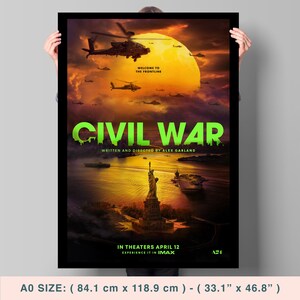 Civil War, Alex Garland, Kirsten Dunst, 2024 - HQ Movie Poster, Premium ...
