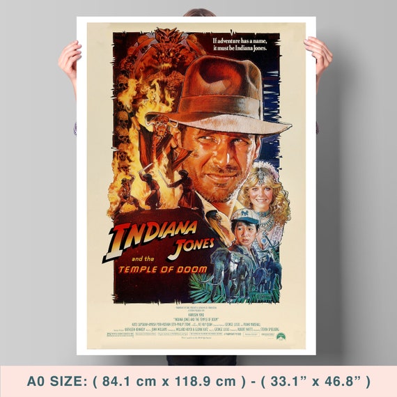 Indiana Jones And The Temple Of Doom Poster Big Original Vintage Movie