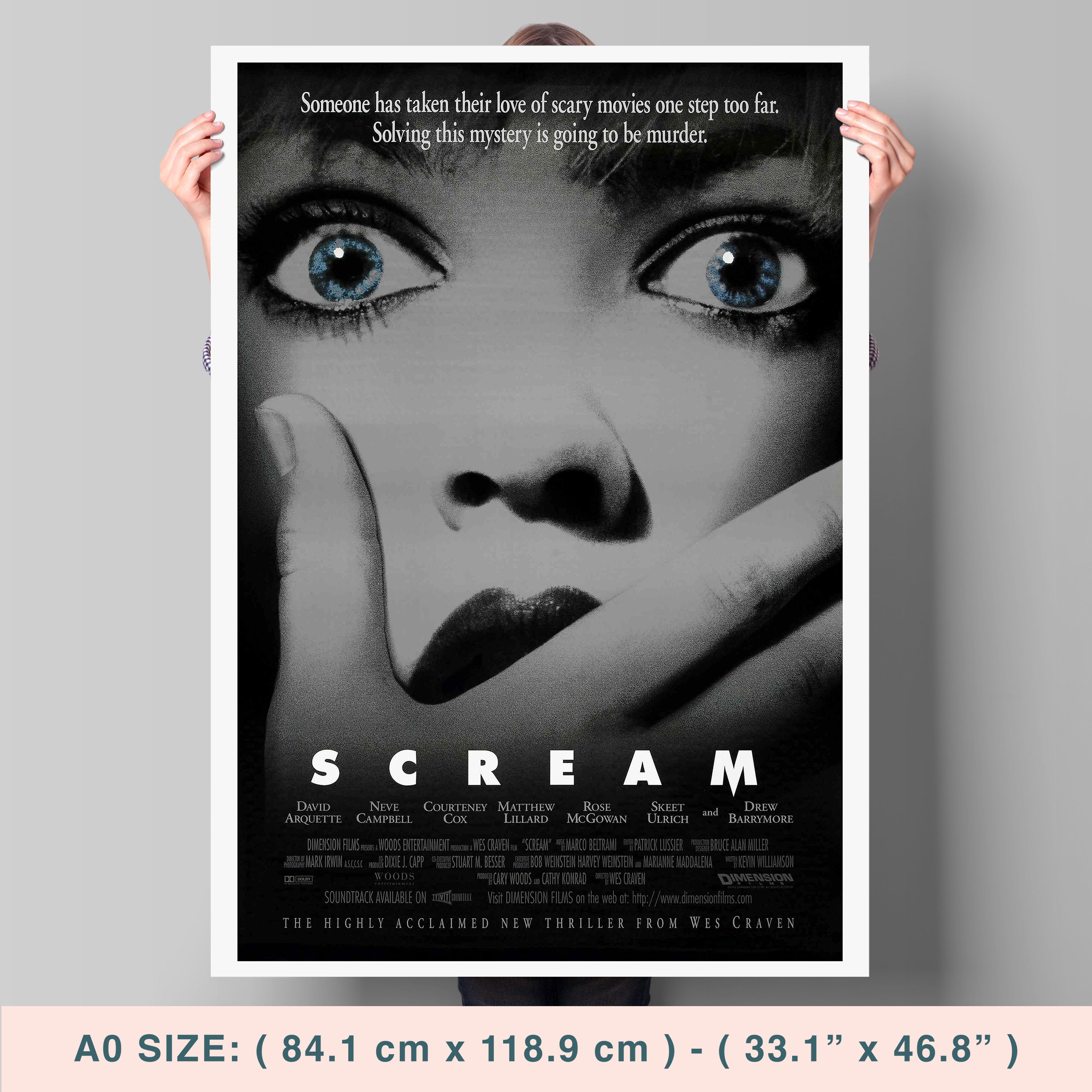 Scream, Wes Craven, 1996 - HQ Retro Movie Poster, Premium Semi-glossy ...