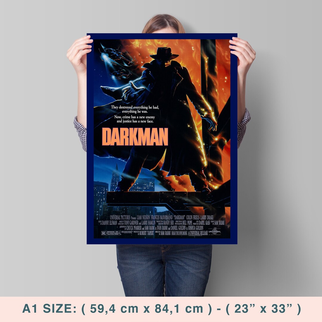 Darkman, Sam Raimi, Liam Neeson, 1990 High Quality Vintage Movie Poster ...