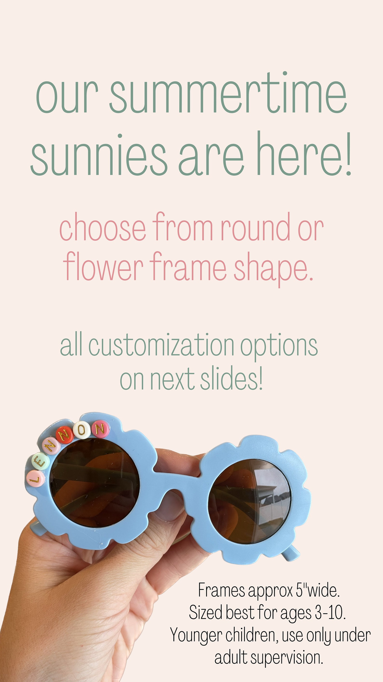 Kids Personalized SUNNIES - Flower and Round - Sunglasses - Etsy