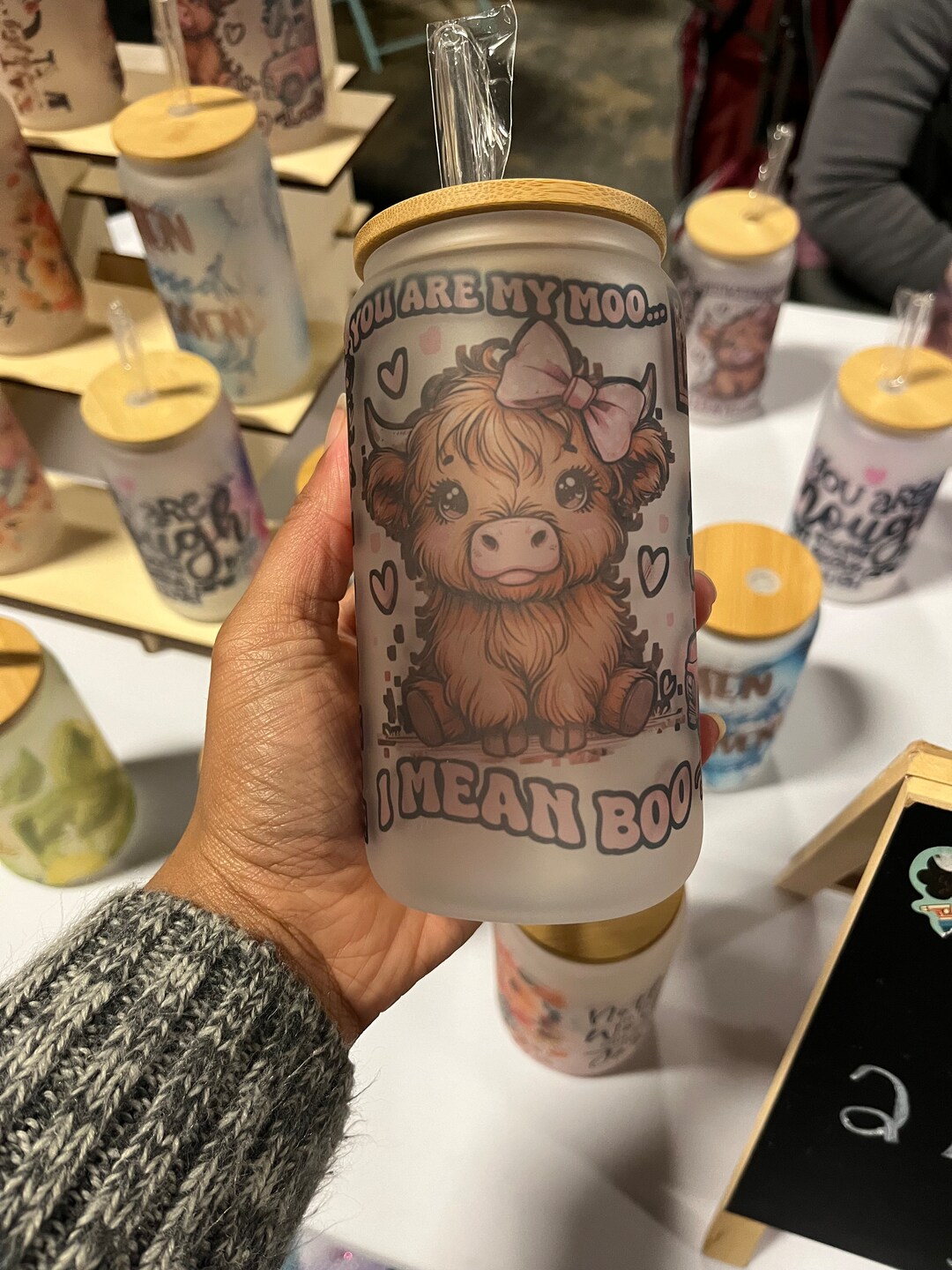 Highland Cow Glass Tumbler Cowgirl Coquette Bow Glass Can Cup - Etsy