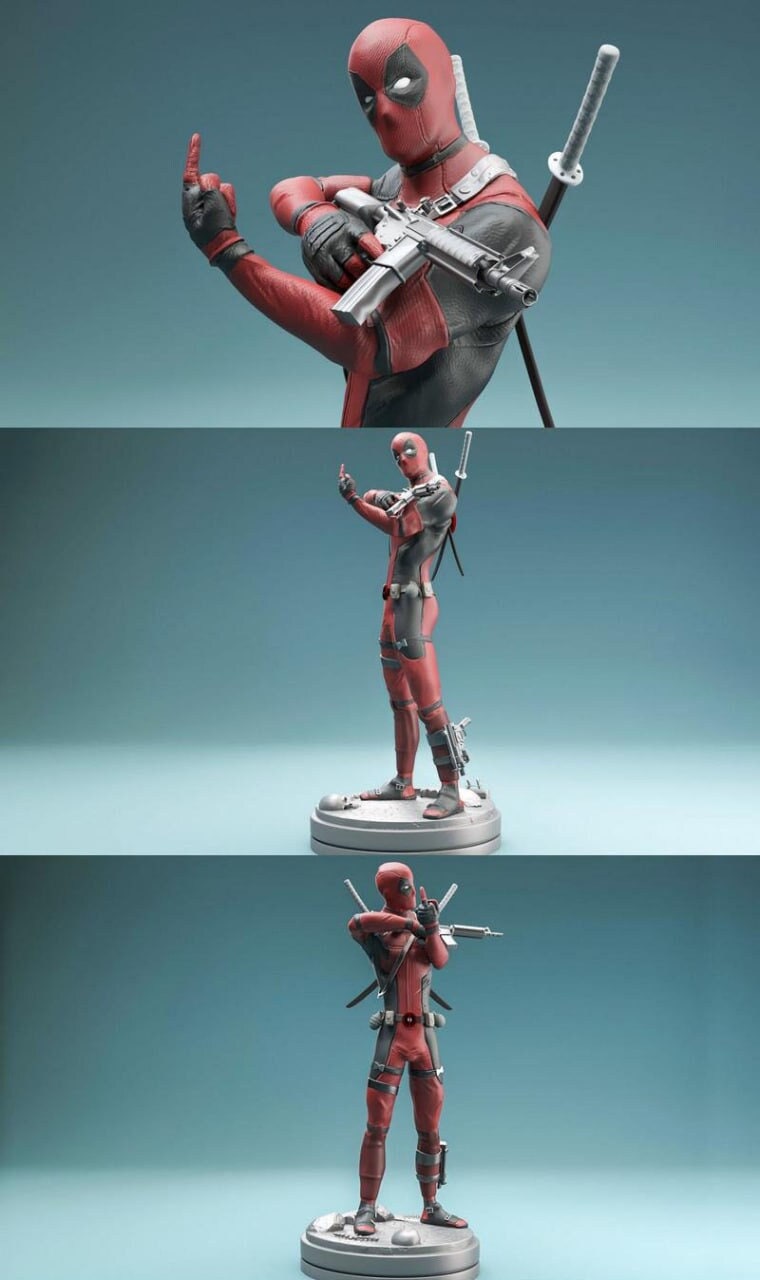 Deadpool 3D STL File 3D Design 3D Printer Deadpoolstl - Etsy