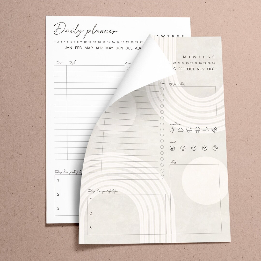 Boho Daily Planner for Print english - Etsy