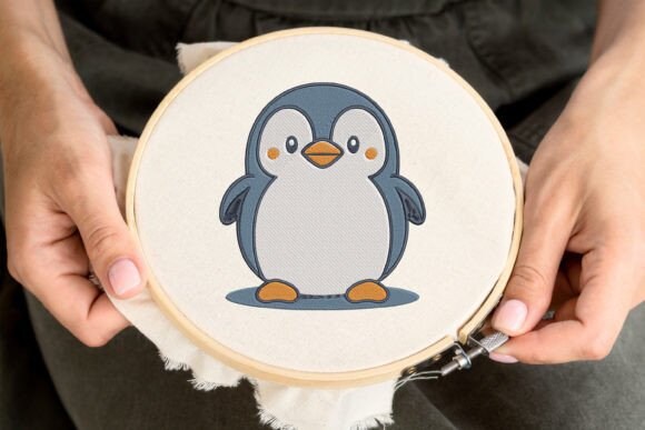 Penguin Machine Embroidery Design Kawaii Penguin Embroidery - Etsy