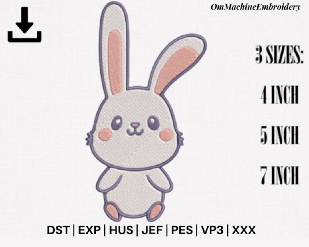 Bunny Machine Embroidery Design Bunny Embroidery Files Cute - Etsy