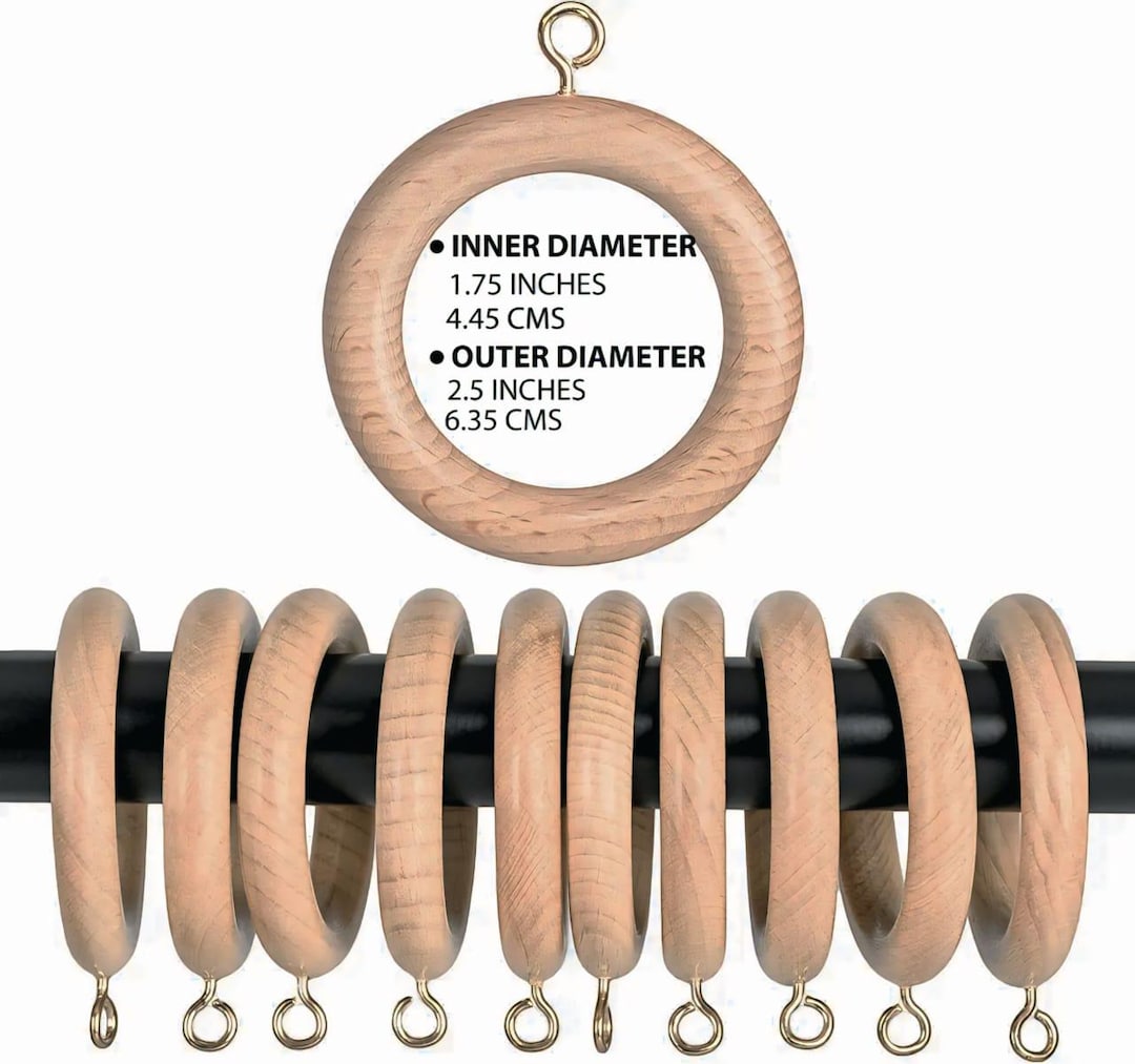 Handmade Wooden Curtain Ring for Hanging Curtain | Wood Drapery Ring ...