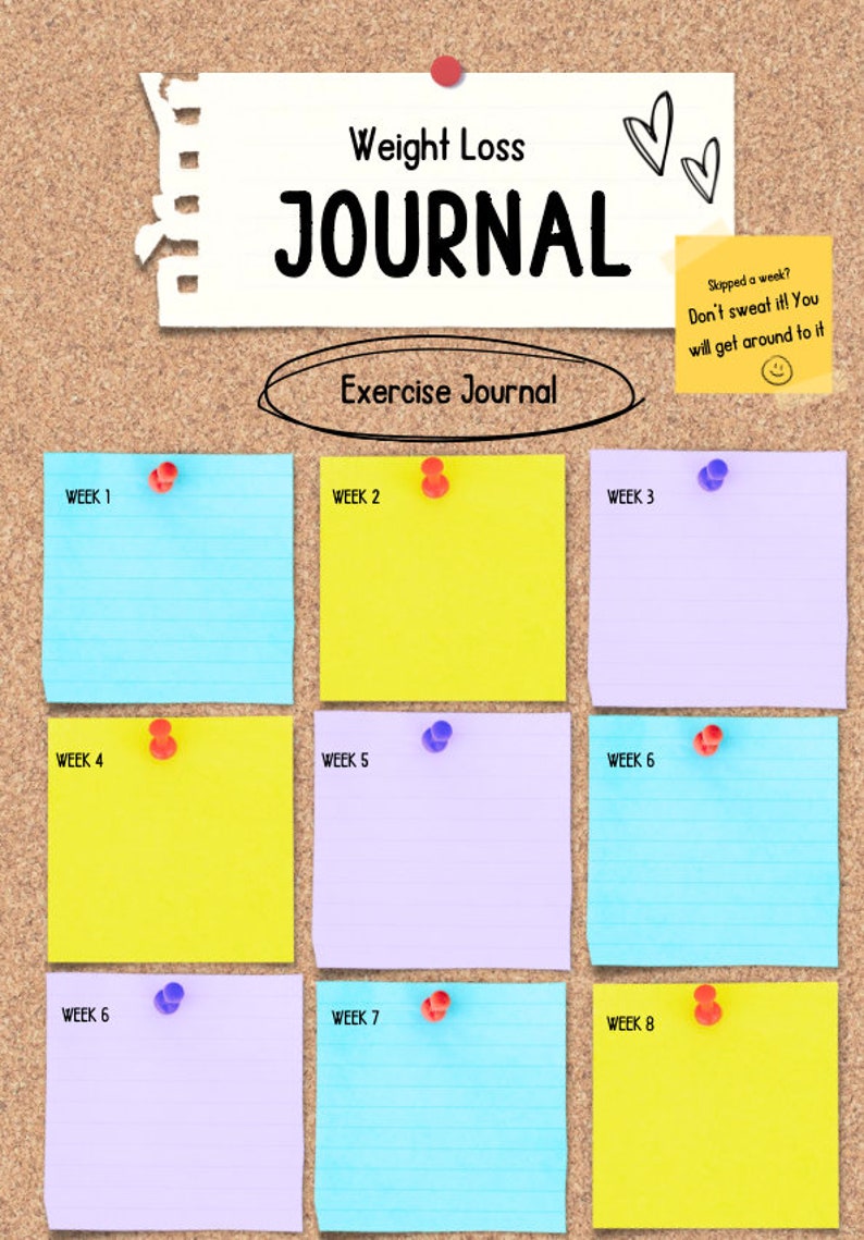 Weight Loss Journal Printable Digital Template Etsy