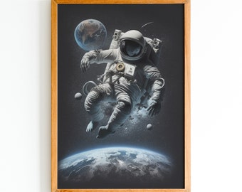 Papercraft Astronaut on the Moon Handmade Paper (Download Now) - Etsy