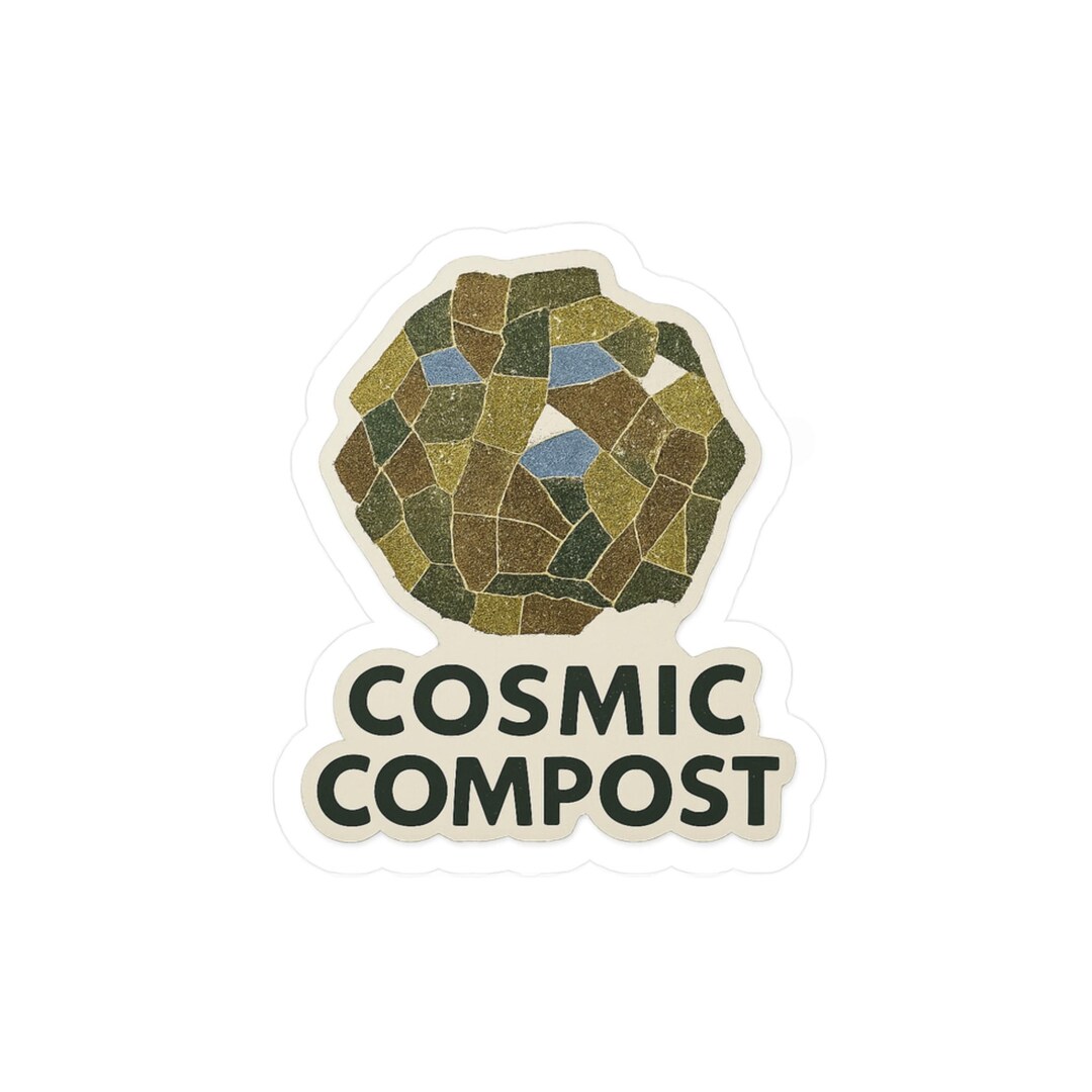 Cosmic Compost Sticker – Earthy Surreal Collage, Eco Aesthetic Vinyl ...