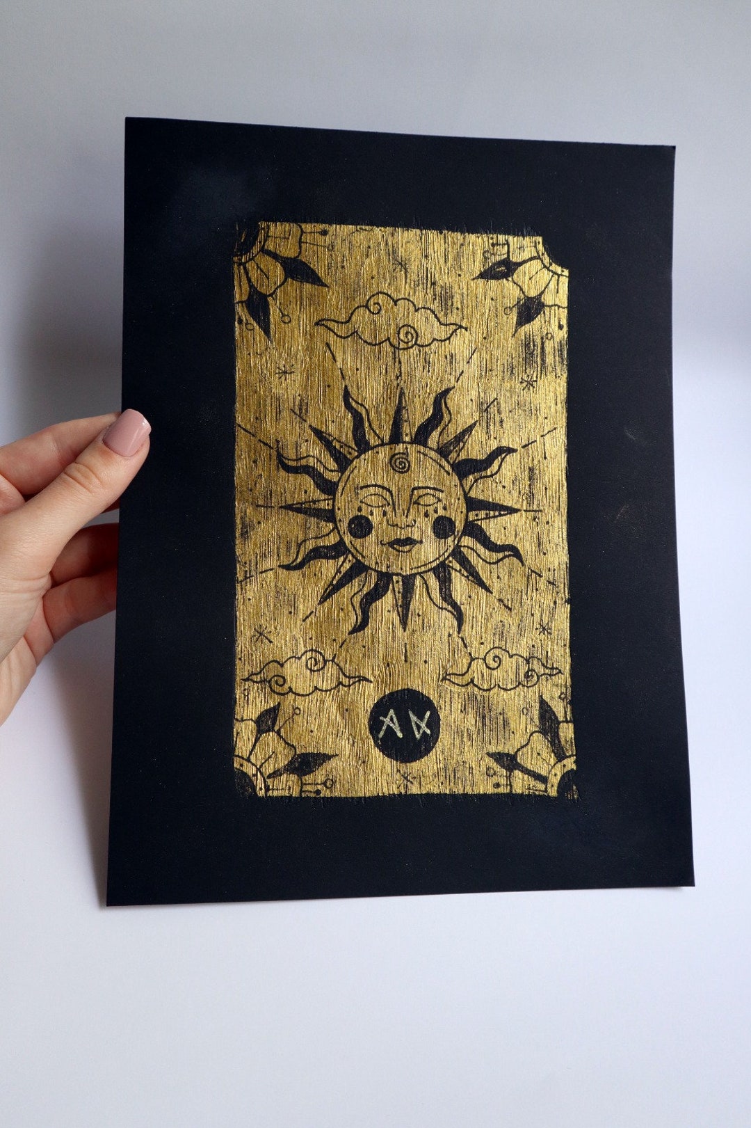 Golden Engraving the Sun - Etsy