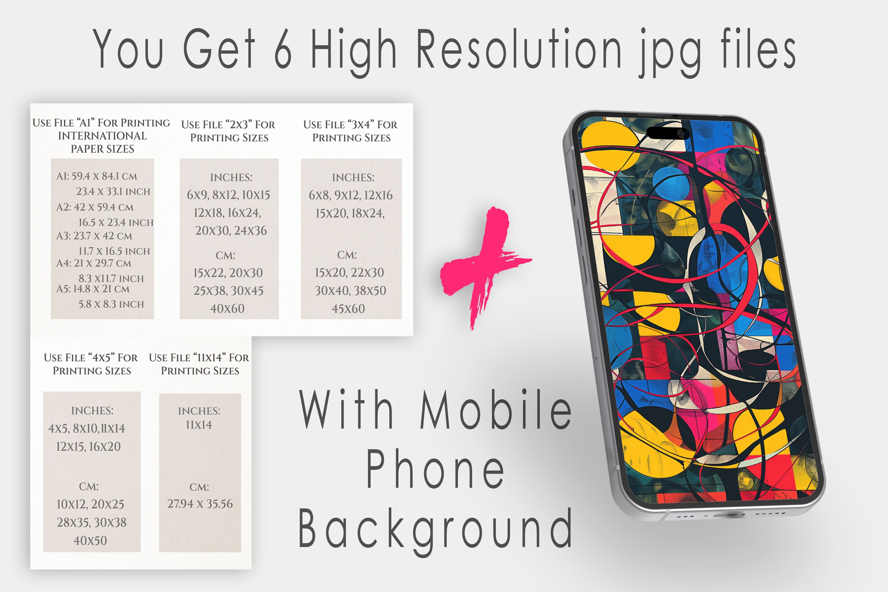 Abstract Art Print, Modern Digital Printable Art, Vibrant Colors Wall ...