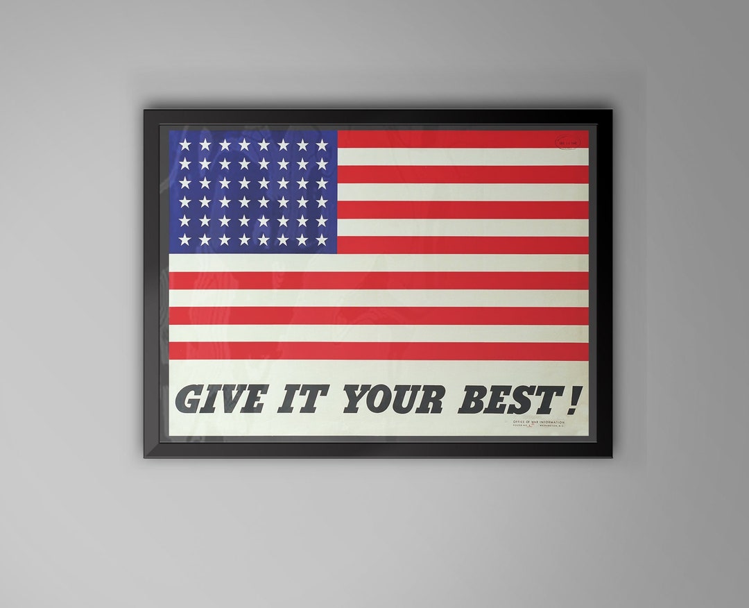 WWII American Flag Propaganda Poster, Classroom Decor, PRINTED ...