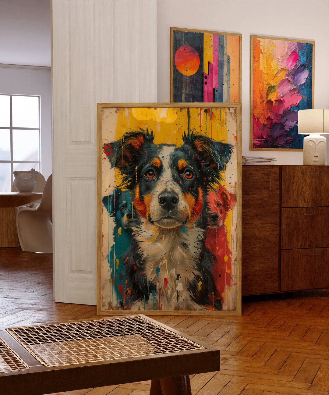 Gouache Painting Dogs Poster Digital Download, Pastel Colors, Printable ...
