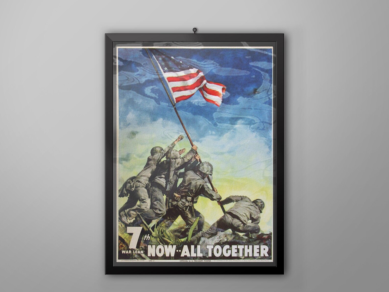 WWII Iwo Jima Flag Raising Propaganda Poster, PRINTED, Historic U.S ...