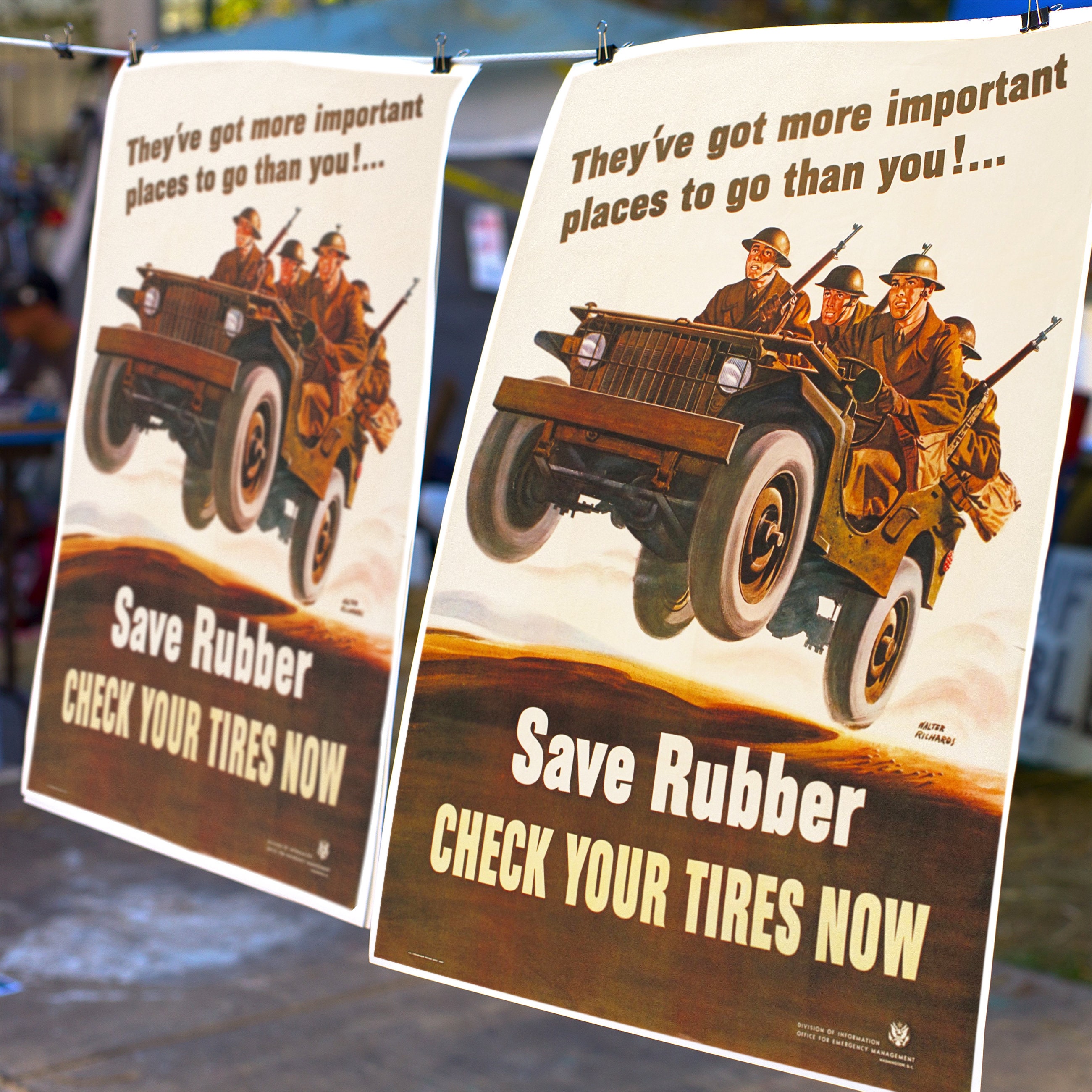 WWII Poster save Rubber, Vintage Design, Eco-friendly Decor, Remastered ...