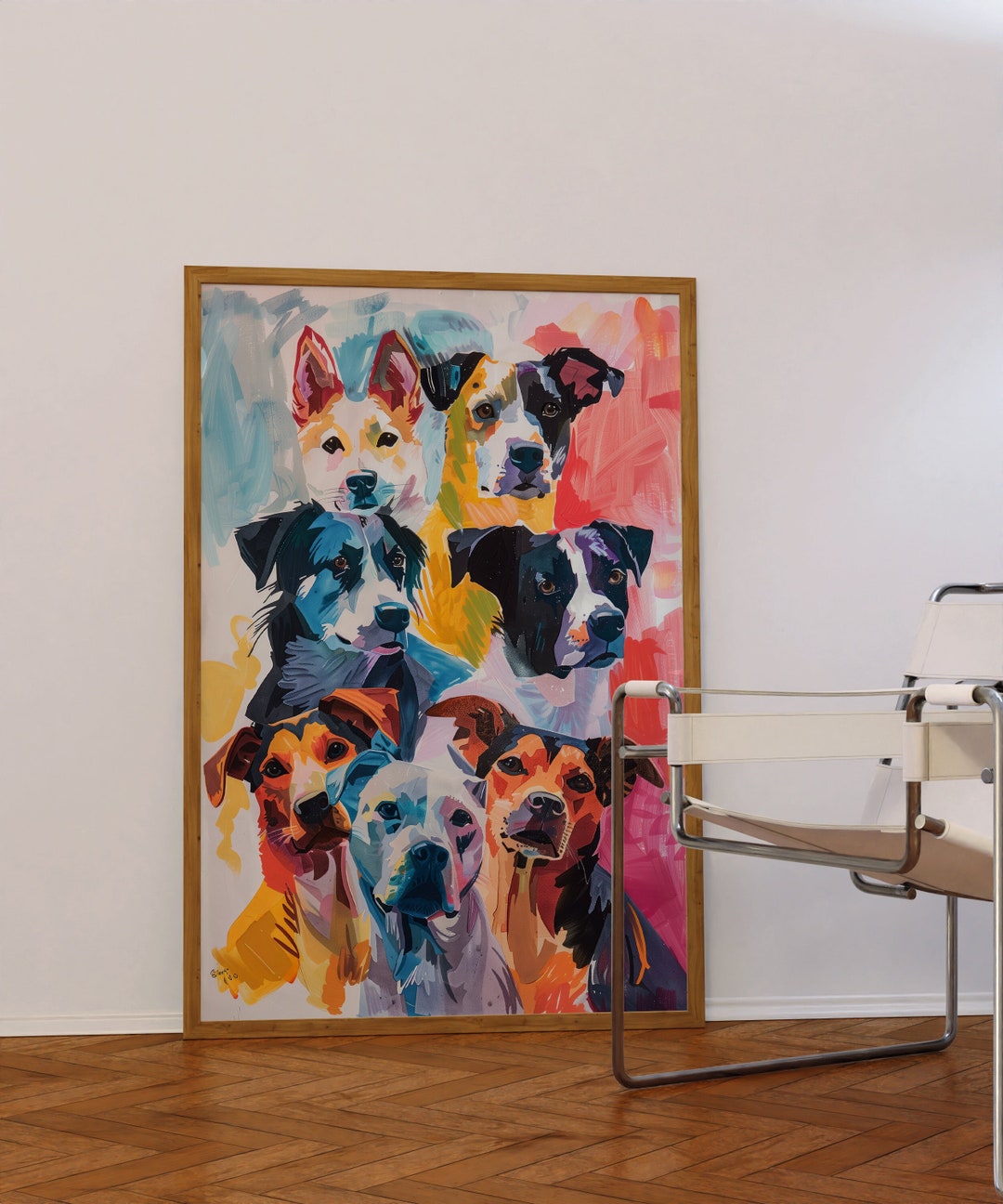 Gouache Painting Dogs Poster Digital Download, Pastel Colors, Printable ...