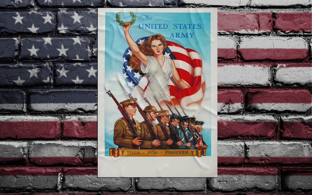 WWII U.S. Army Poster, Remastered Copy Print, Vintage Army Recruitment ...