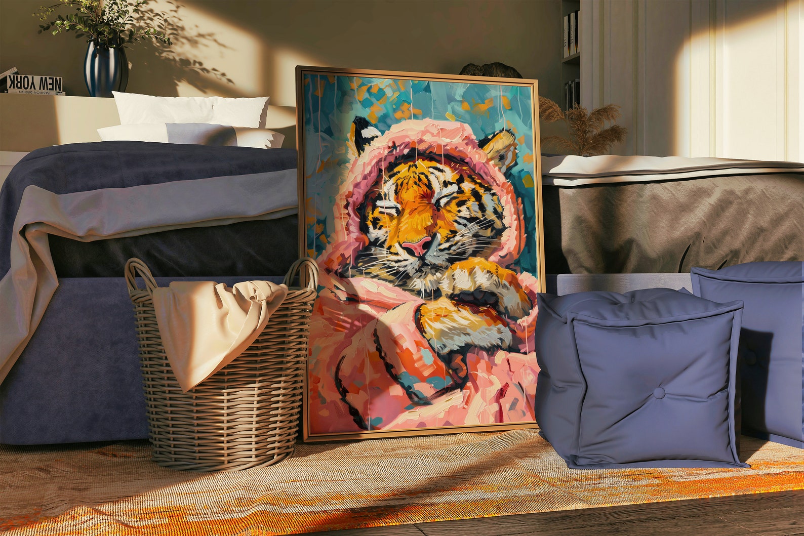 Maximalist Tiger Poster, Bathroom&bedroom Wall Art, Dopamine Decor ...