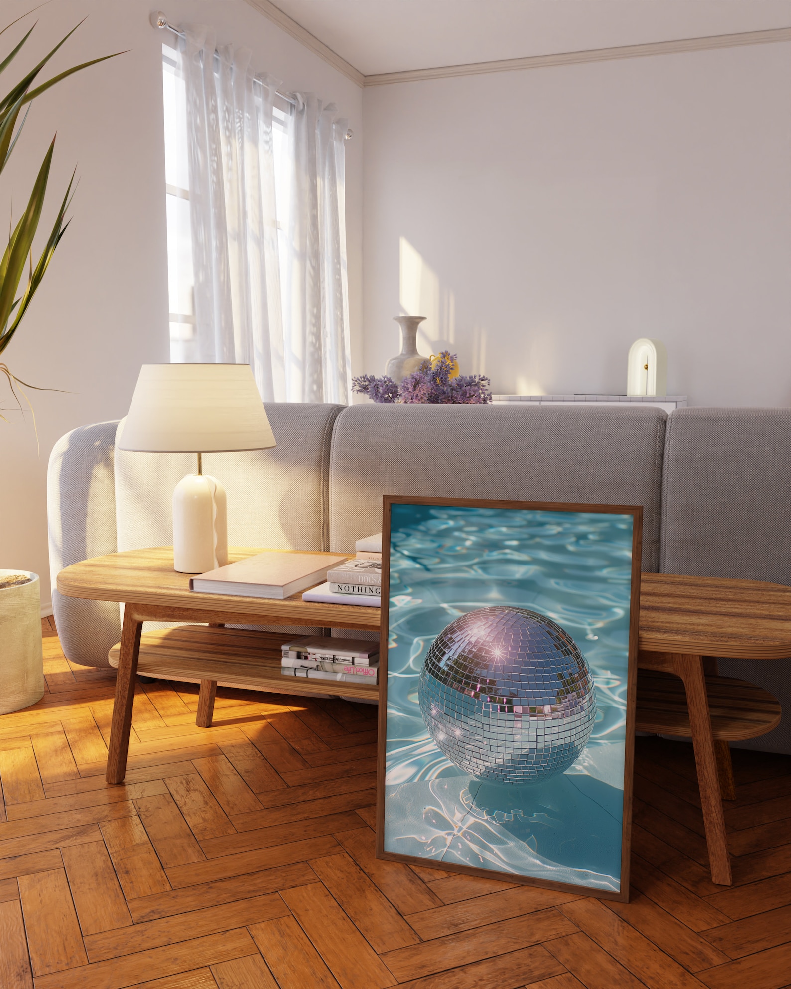 Disco Ball Pool Poster, Pool Party Disco Vibes, Funky Disco Ball Poster ...