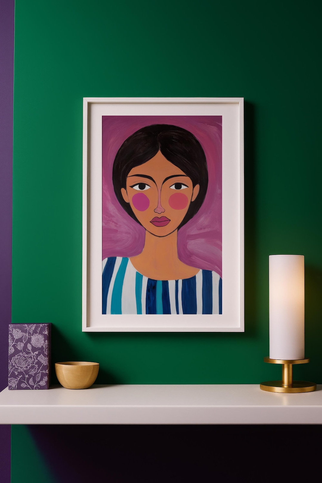 Bold Modern Woman Portrait Print, Contemporary Woman Illustration ...