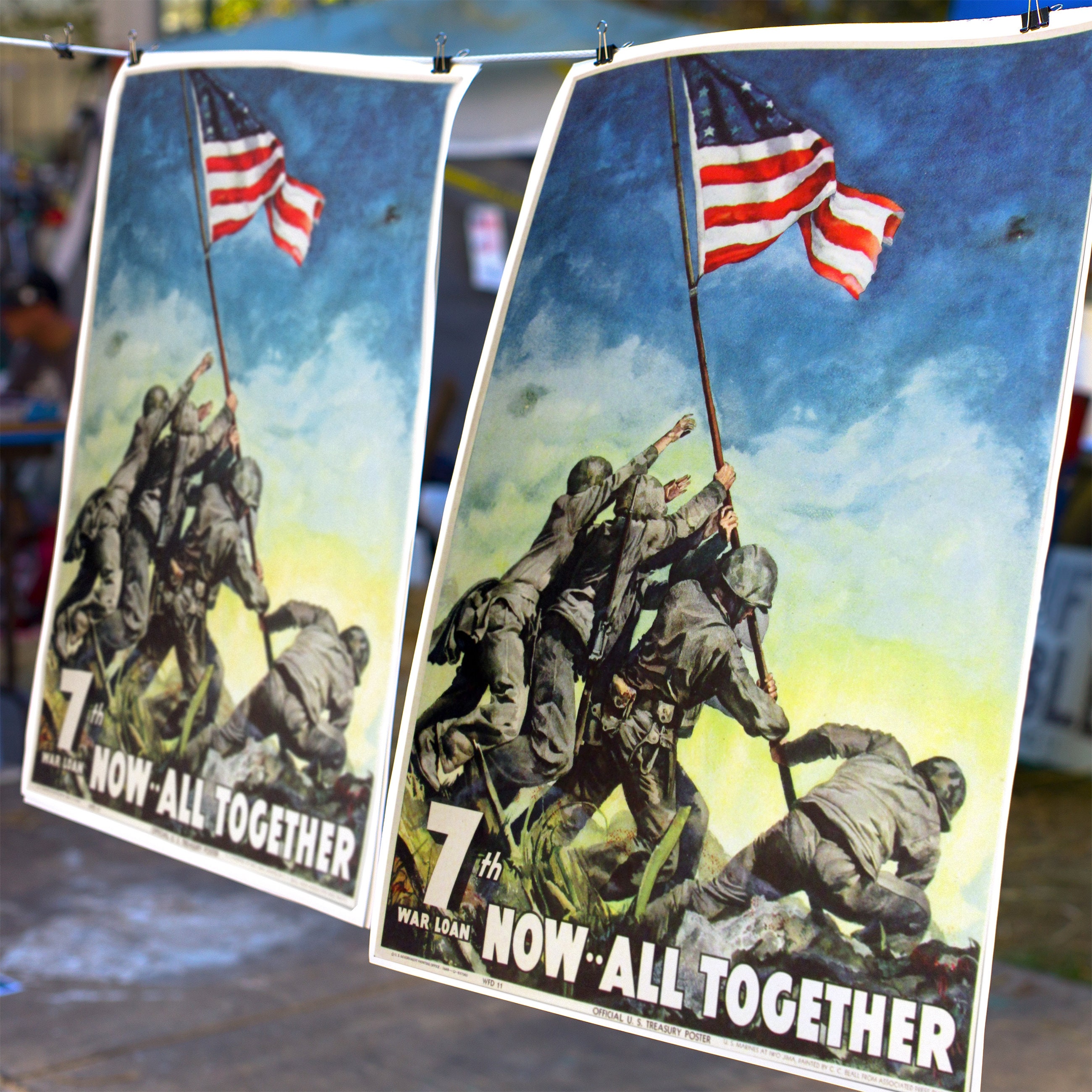 WWII Iwo Jima Flag Raising Propaganda Poster, PRINTED, Historic U.S ...