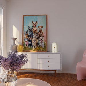 Colorful Dogs Poster Digital Download, Gouache Painting With Pastel ...