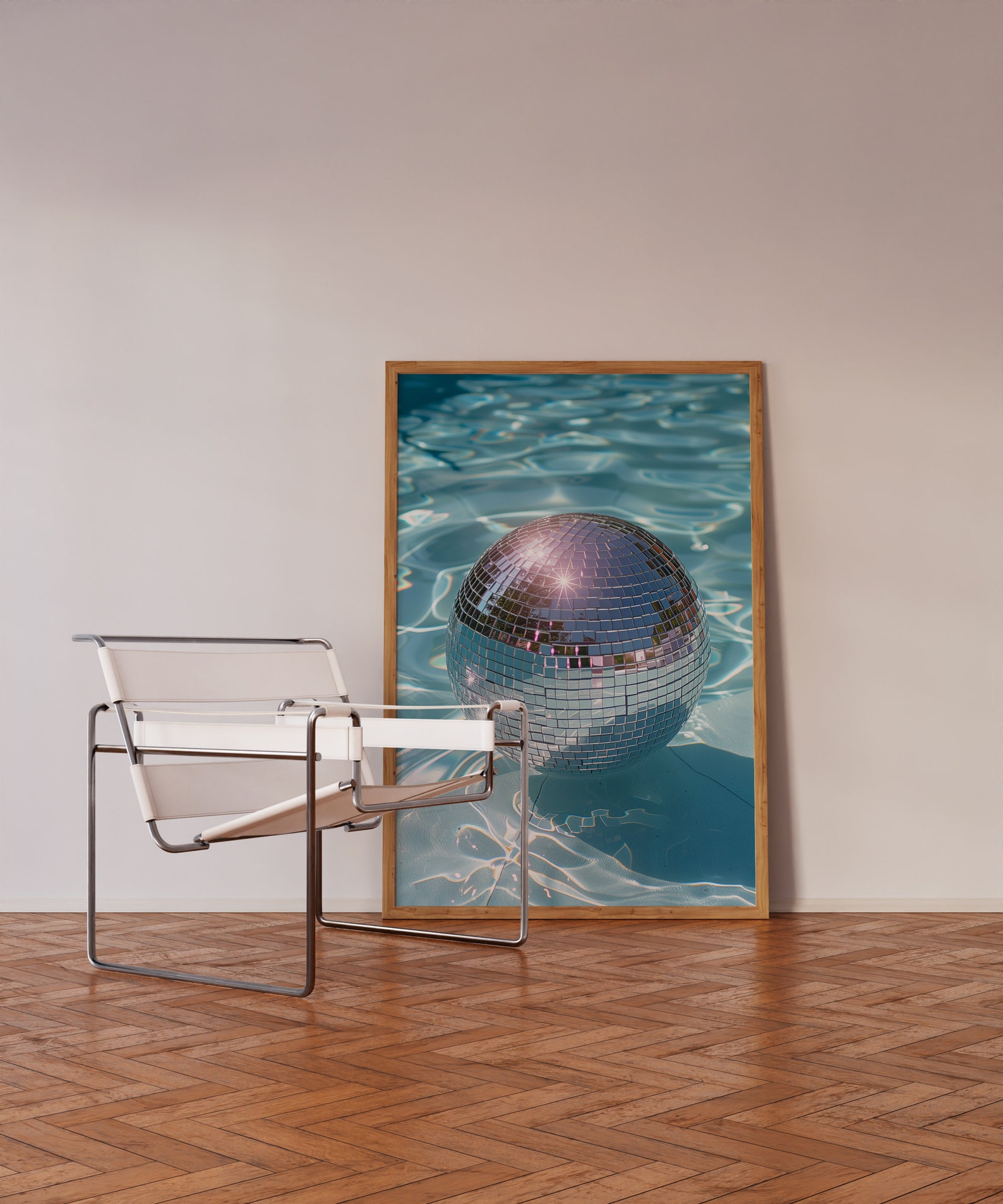 Disco Ball Pool Poster, Pool Party Disco Vibes, Funky Disco Ball Poster ...