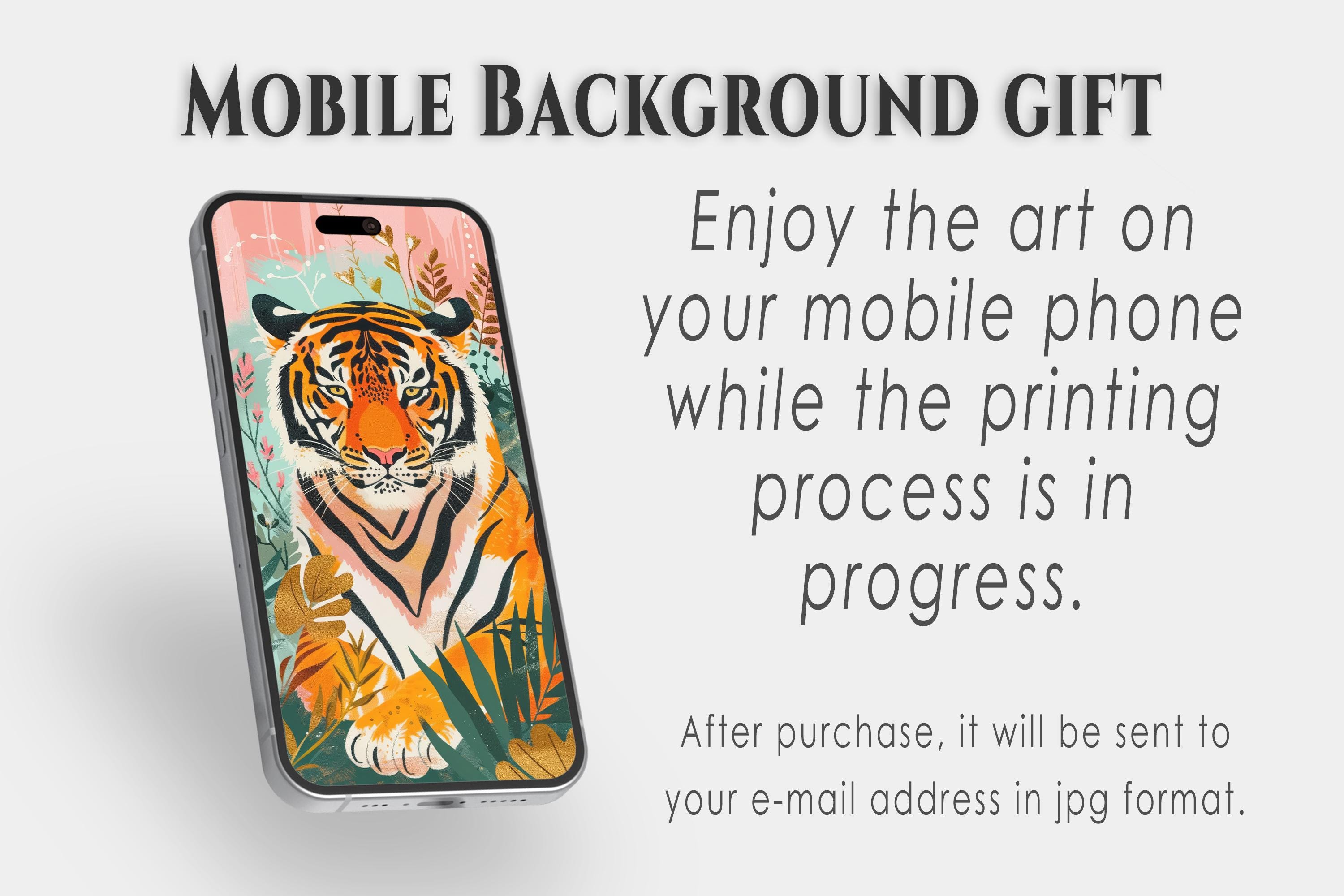 Whimsical Tiger Illustration Print, Vibrant Tiger Art Print, Modern ...