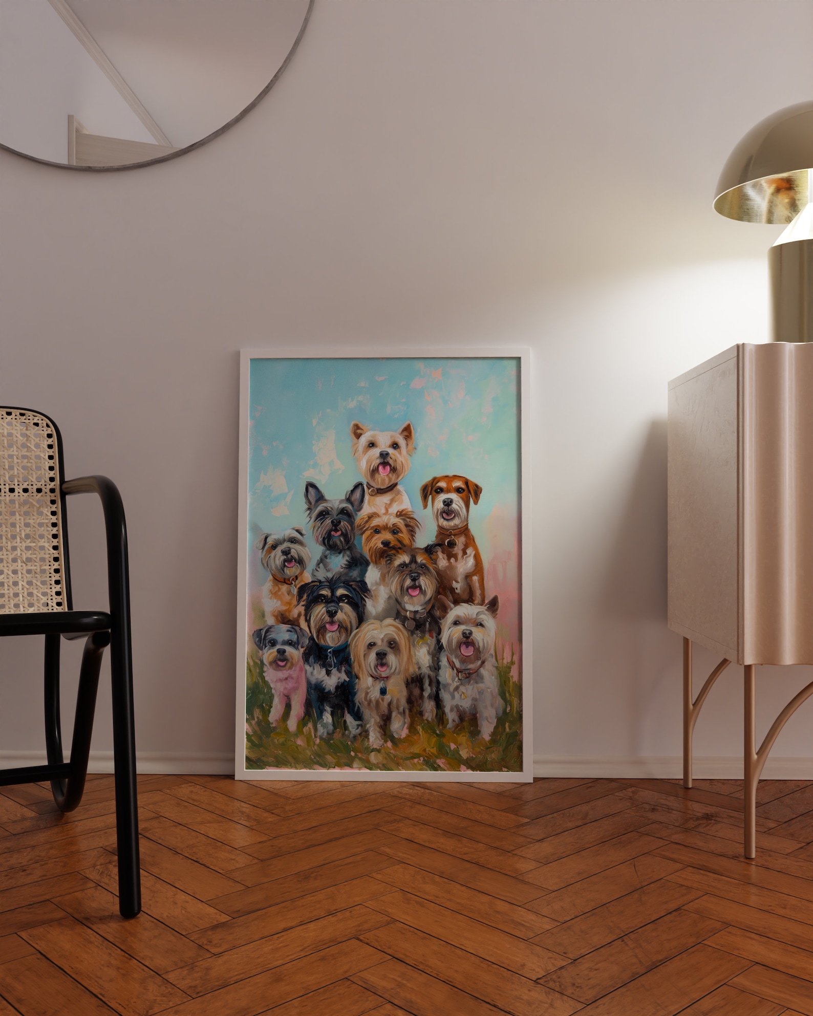 Colorful Dogs Poster Digital Download, Gouache Painting With Pastel ...