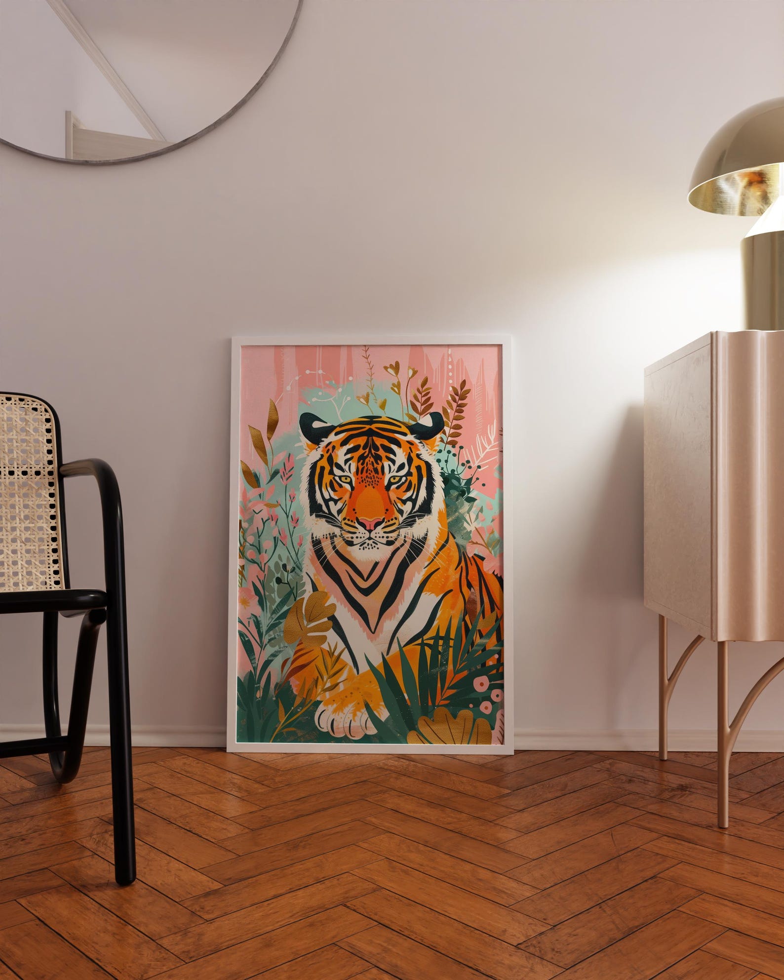 Whimsical Tiger Illustration Print, Vibrant Tiger Art Print, Modern ...