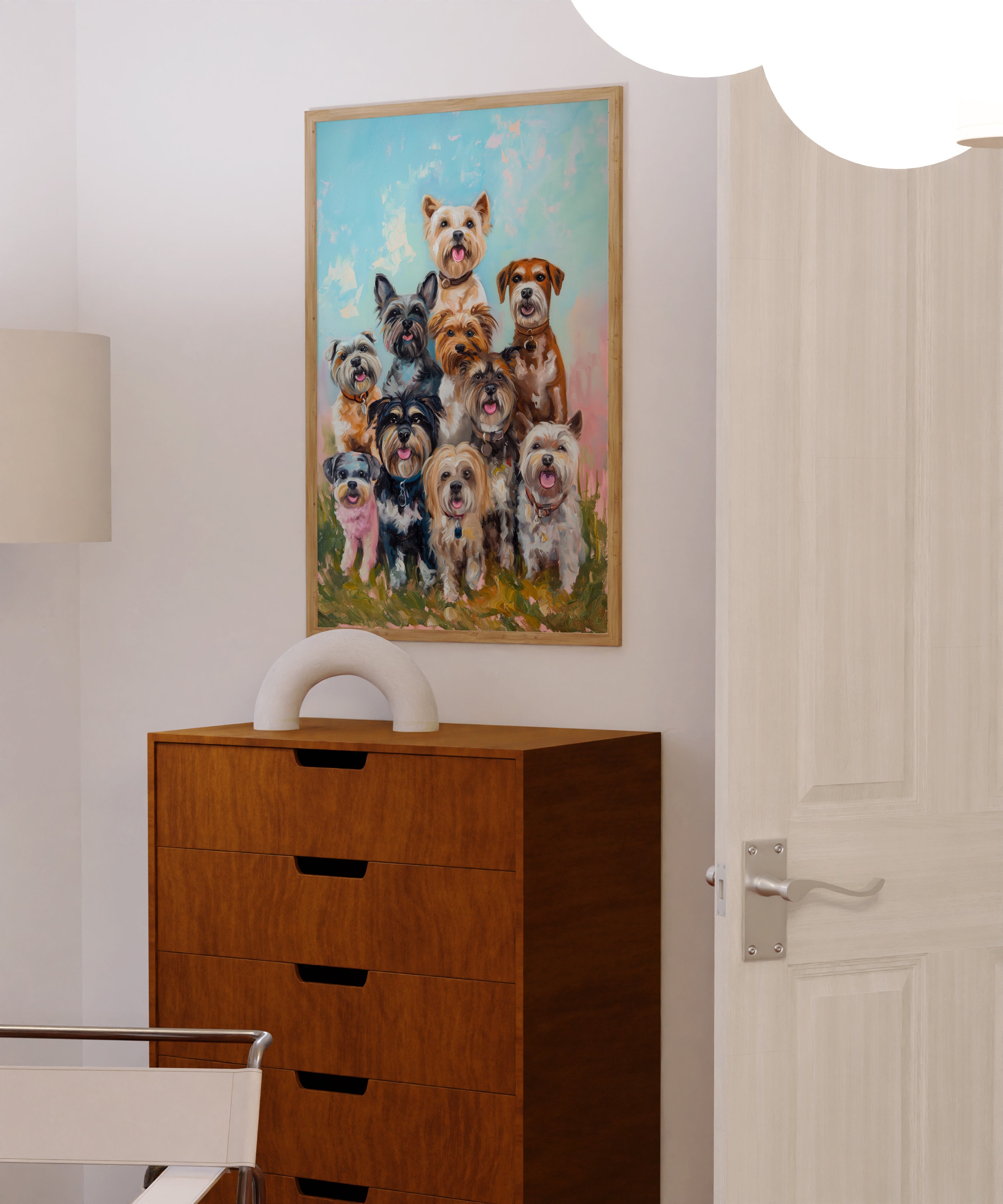 Colorful Dogs Poster Digital Download, Gouache Painting With Pastel ...