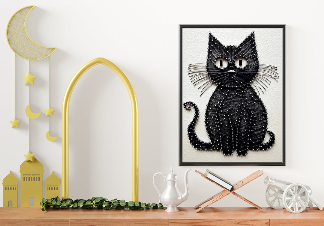 Adorable String Art Kitty Prints, Digital Download - Etsy
